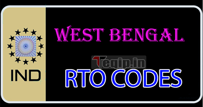 West Bengal RTO Code List 2023 WB RTO Codes
